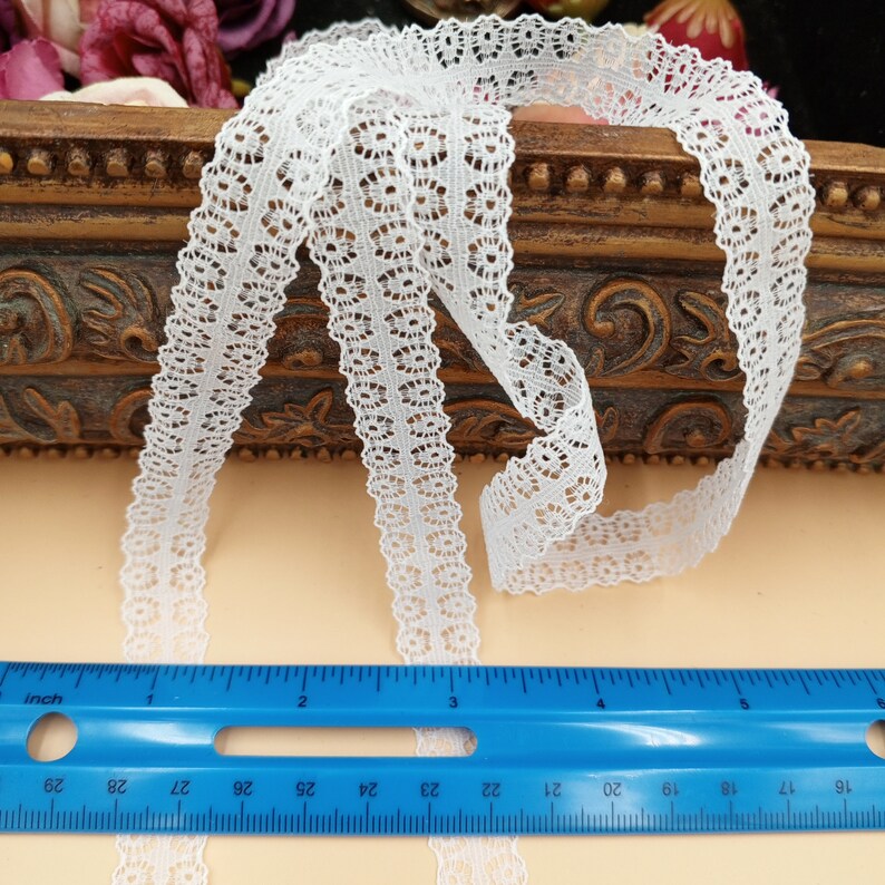 Dainty White Narrow Lace 9/16" Vintage Lace Trim for Dresses, Wedding ...