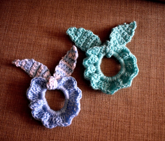 Crochet Bunny Scrunchies | Etsy