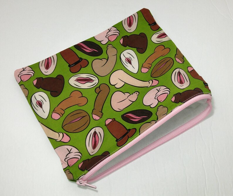 Naughty Bits Penis And Vagina Zipper Pouch Sex Toy Bag Etsy