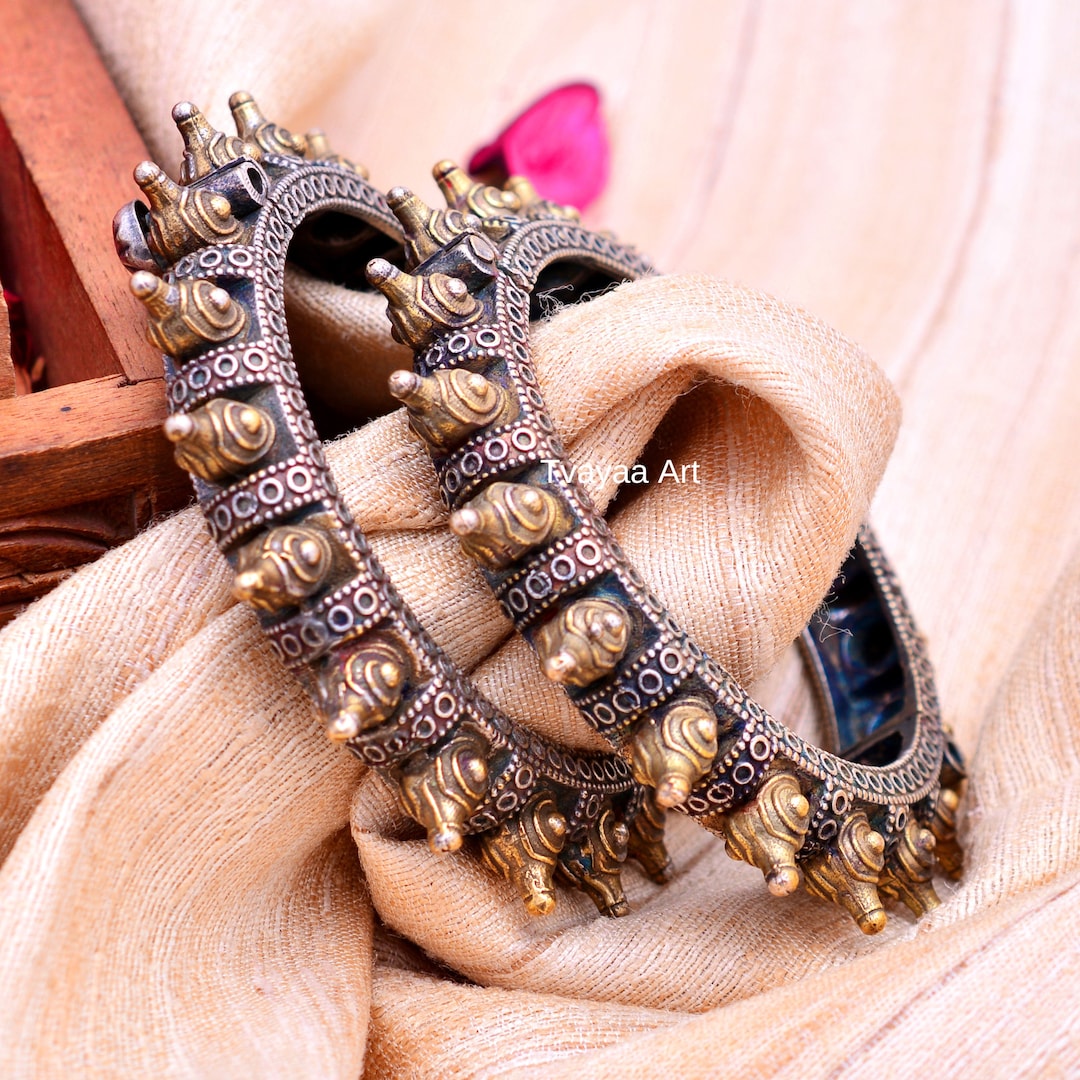 Handcrafted Indian Tribal Bangles, Vintage Bohemian Style With Screw ...