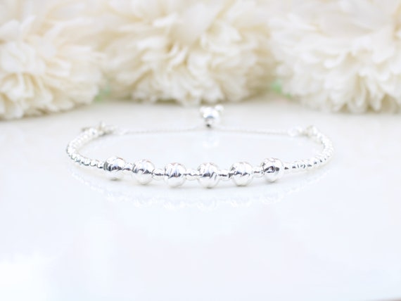 60th Birthday Gifts Sterling Silver Bracelet With Slider Clasp. 60th Birthday Bracelet. Bracelets for Women. Etsy