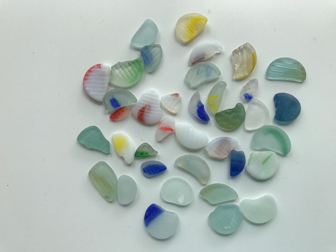 Colourful Japanese Ohajiki Sea Glass Game Pieces , Beach Found Glass ...