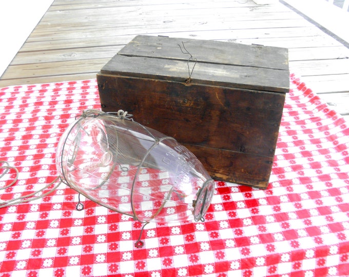 Antique Large Glass Minnow Trap, Authentic Orvis, Original Box ...