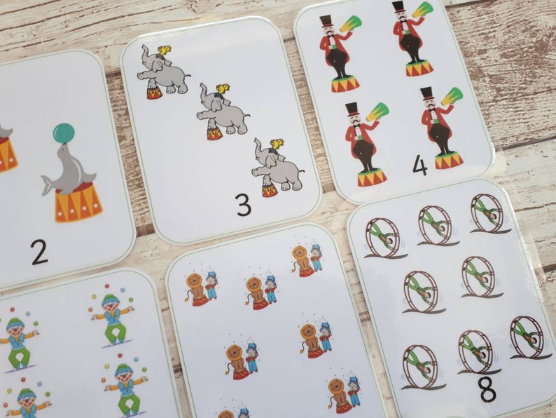 Number flash cards circus flash cards numeracy resource | Etsy