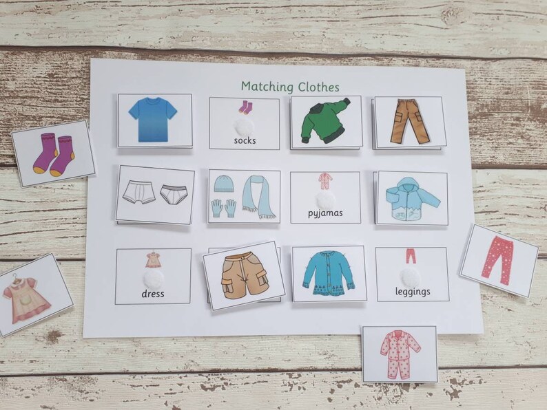Clothes Matching Game Montessori Activity for Toddlers - Etsy