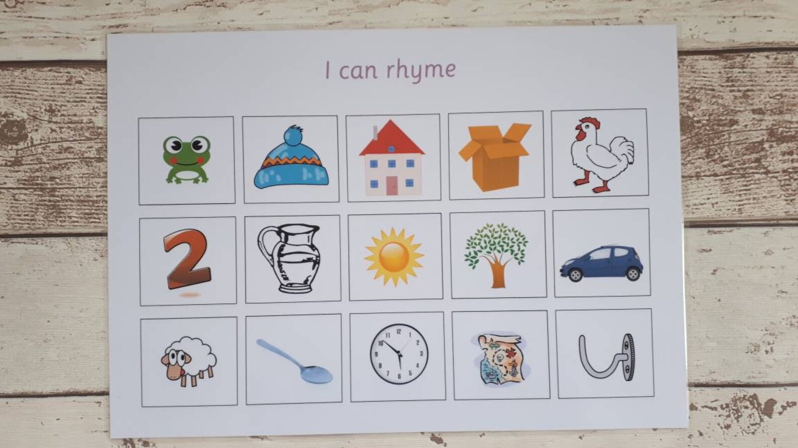Rhyming Game Match the Pictures That Rhyme Educational - Etsy