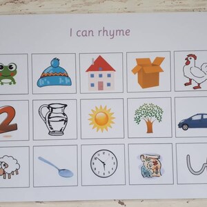 Rhyming Game, Match the Pictures That Rhyme, Educational, Phonics ...