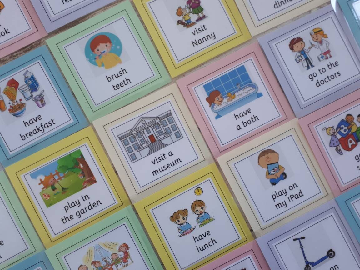 Visual timetable daily routine flash cards visual choice | Etsy
