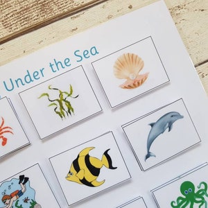 Under the Sea Matching Game, Matching Activity, Game for Toddler ...