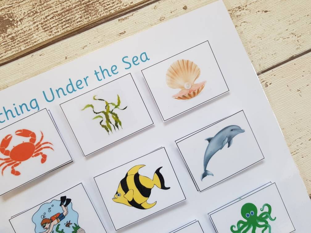 Under the Sea Matching Game Matching Activity Game for | Etsy