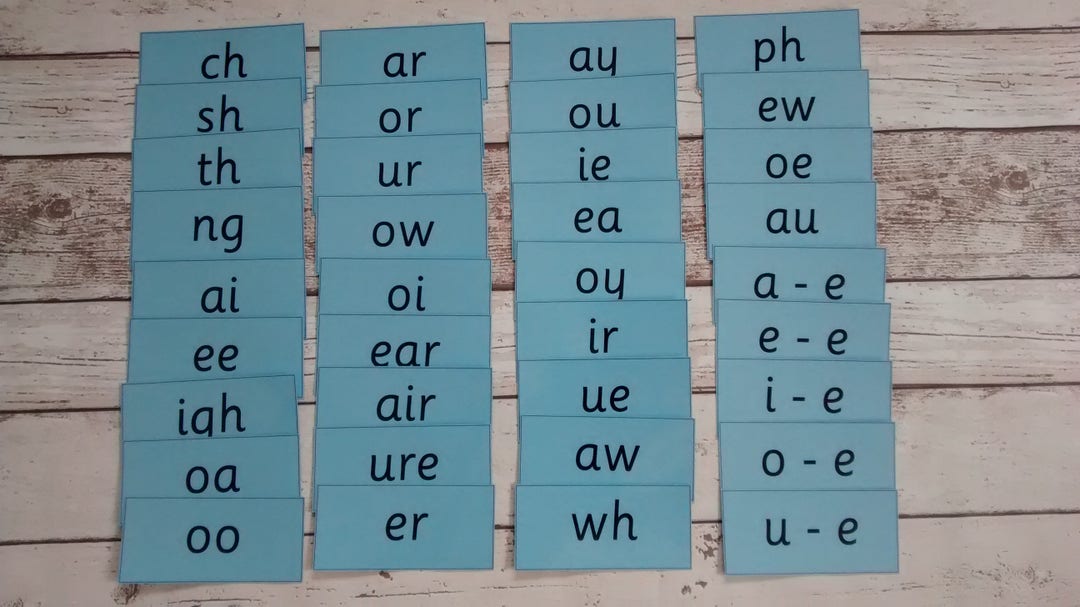Phonic Flash Cards, Home Schooling, Digraphs, Trigraphs, Word Cards ...