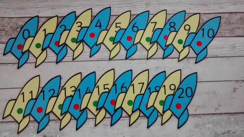 Rocket Number Line Numeracy Resource Wall Display Classroom | Etsy