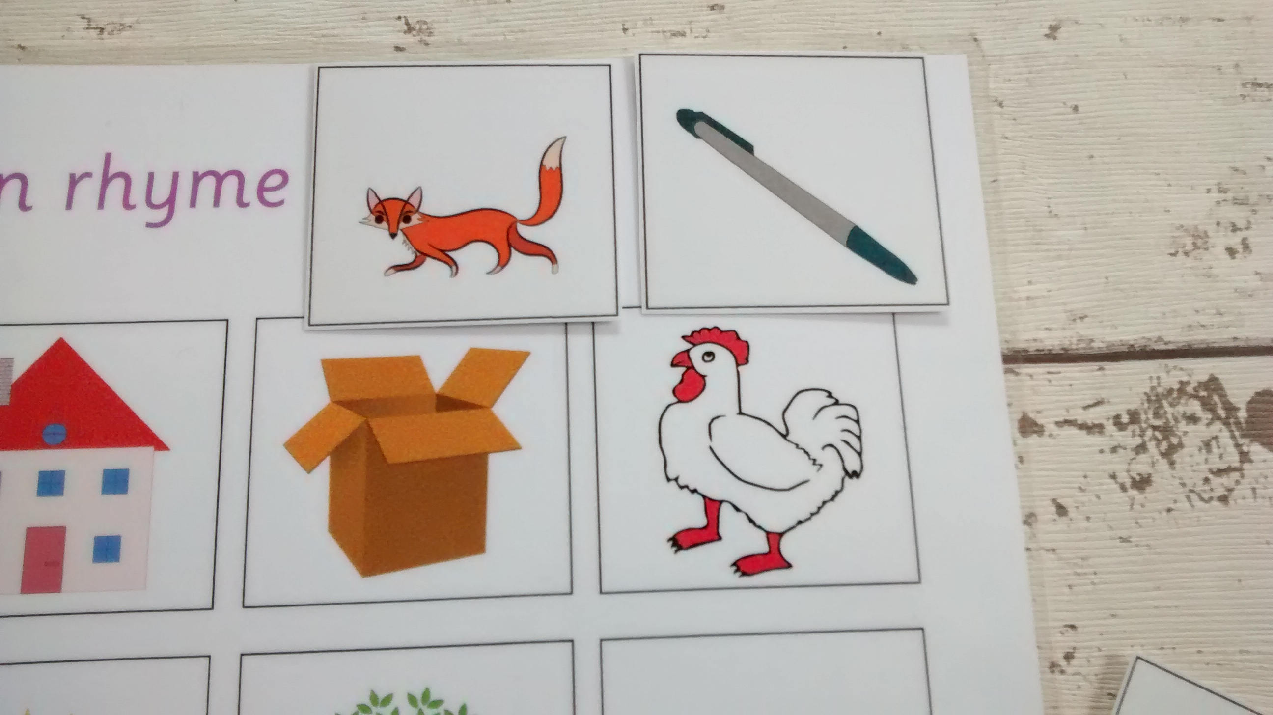 Rhyming Game Match the Pictures That Rhyme Educational - Etsy