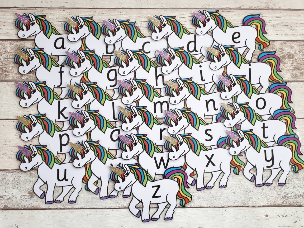 Unicorn Alphabet Line Unicorn Wall Display Phonics Display - Etsy