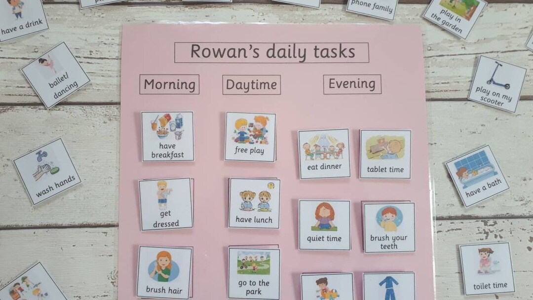 Daily Task Chart, Routine Activites, Children's Chores, Daily Jobs ...