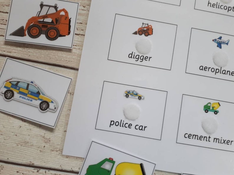 Vehicle Matching Game Educational Learning Resource Home | Etsy