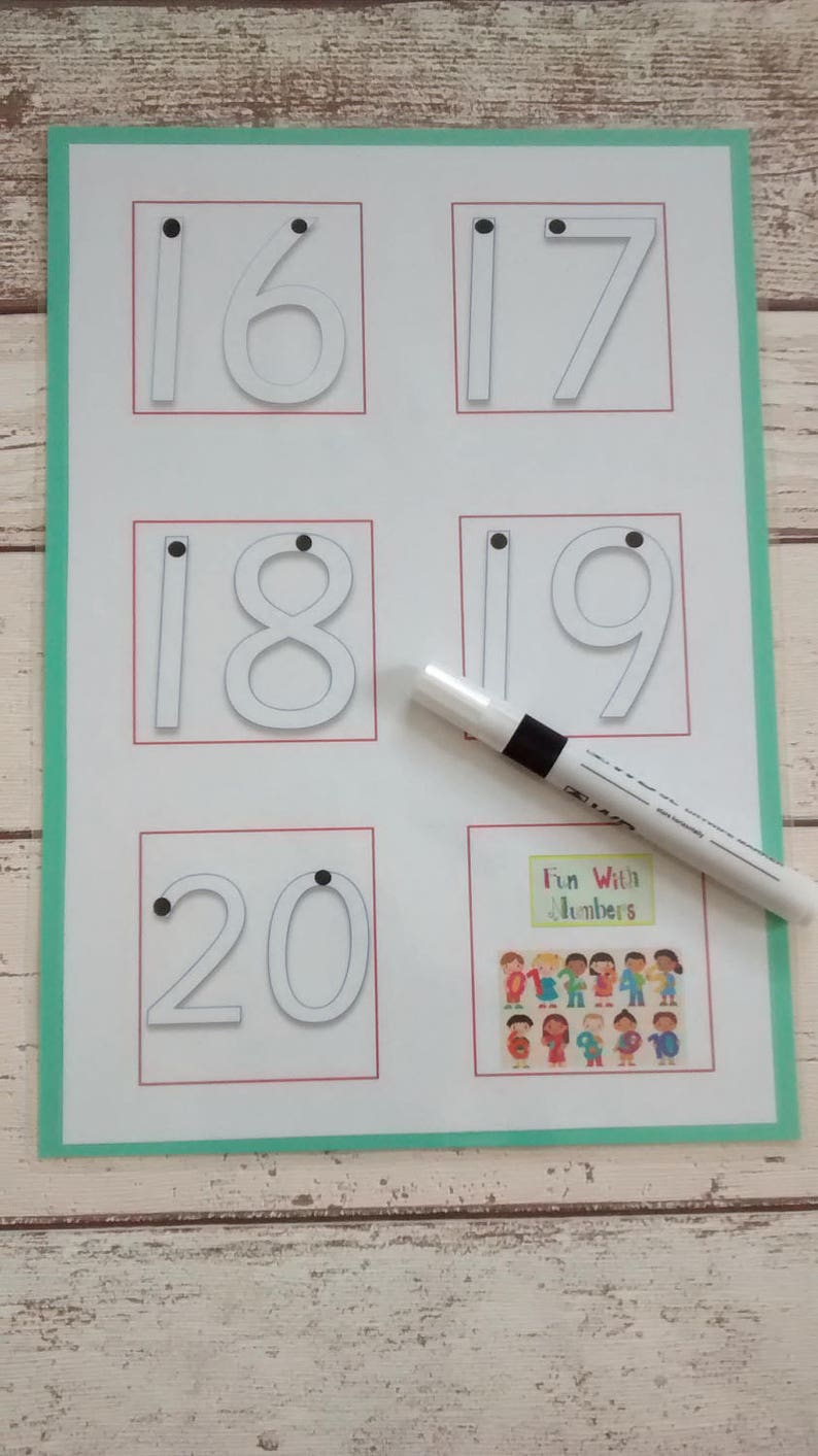Learn to Write Number Boards Handwriting Practice Number - Etsy