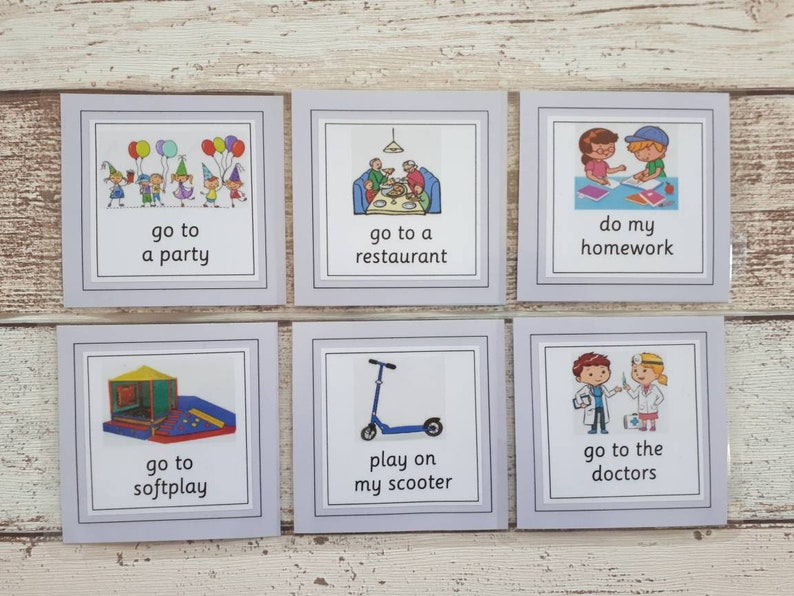 Visual timetable daily routine flash cards visual choice | Etsy
