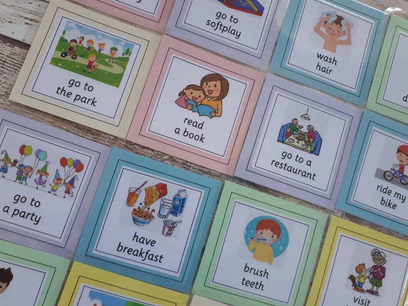 Visual timetable daily routine flash cards visual choice | Etsy