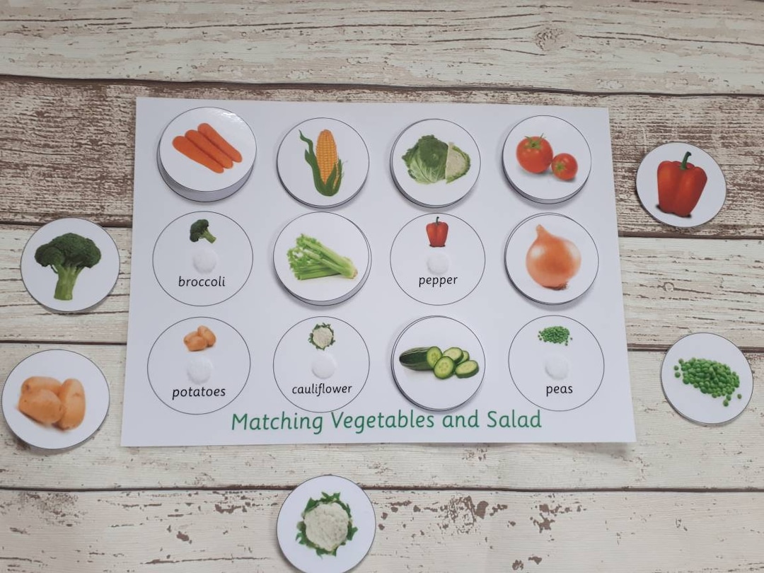 Vegetables/salad Matching Game Educational Learning Resource - Etsy UK