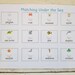 Under the Sea Matching Game, Matching Activity, Game for Toddler ...