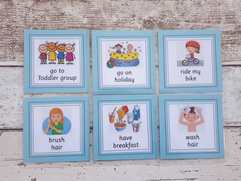 Visual timetable daily routine flash cards visual choice | Etsy