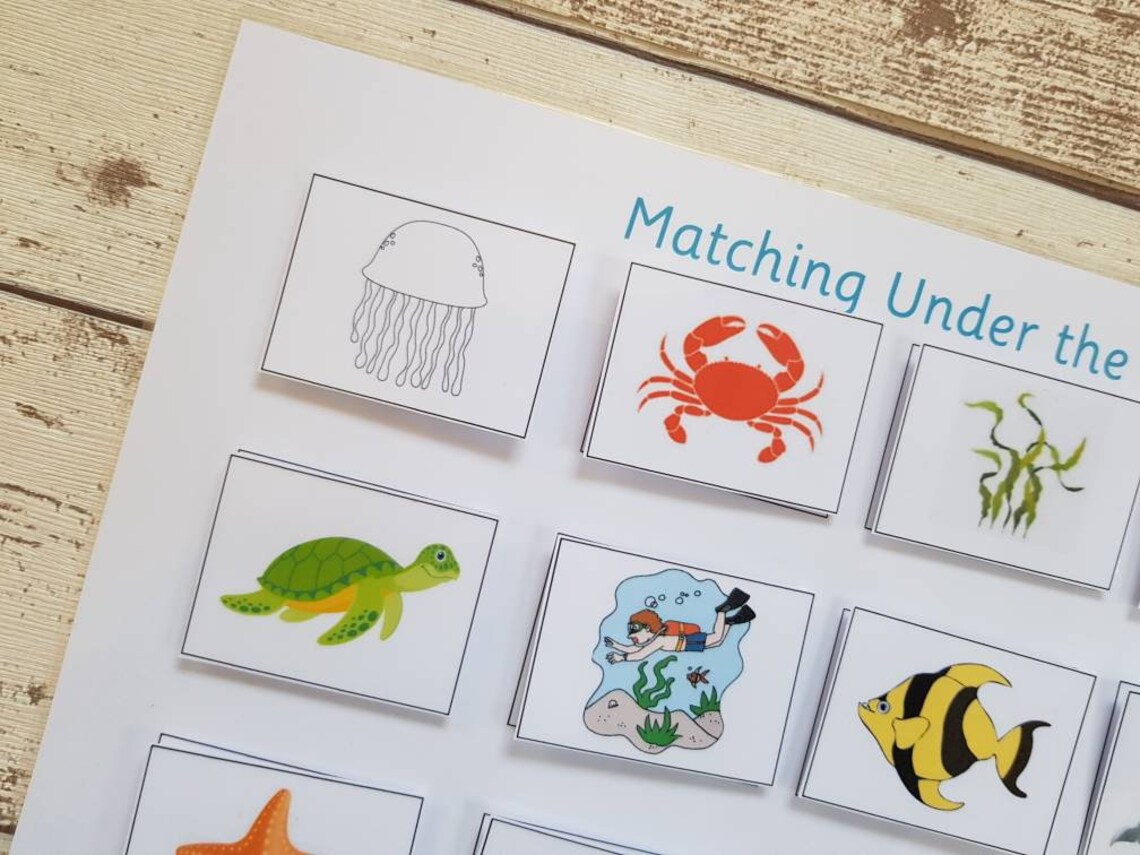 Under the Sea Matching Game Matching Activity Game for | Etsy