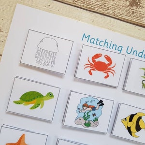 Under the Sea Matching Game, Matching Activity, Game for Toddler ...