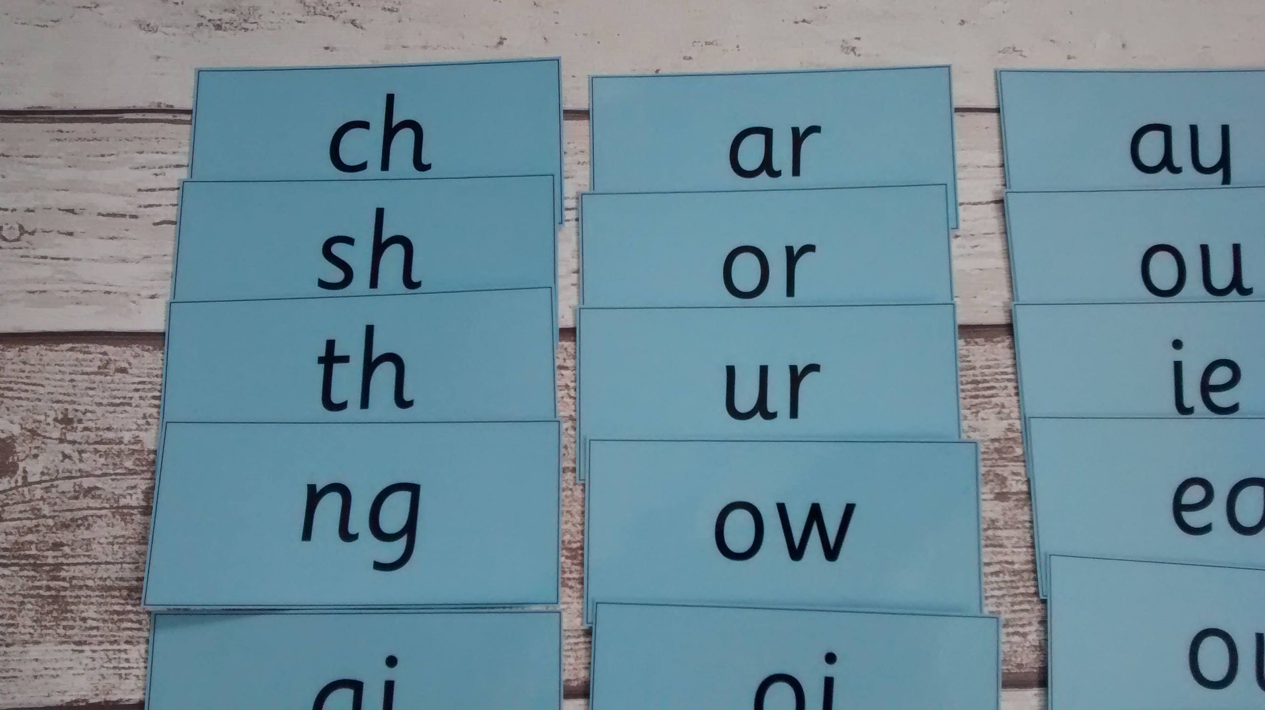 Phonic Flash Cards Home Schooling Digraphs Trigraphs Word | Etsy