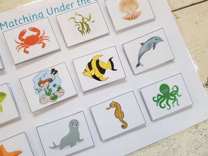 Under the Sea Matching Game Matching Activity Game for | Etsy
