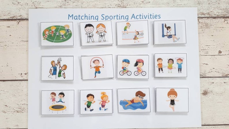 Sport Matching Activity Game for Toddlers Early Years | Etsy