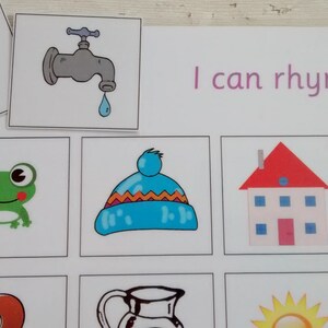 Rhyming Game, Match the Pictures That Rhyme, Educational, Phonics ...