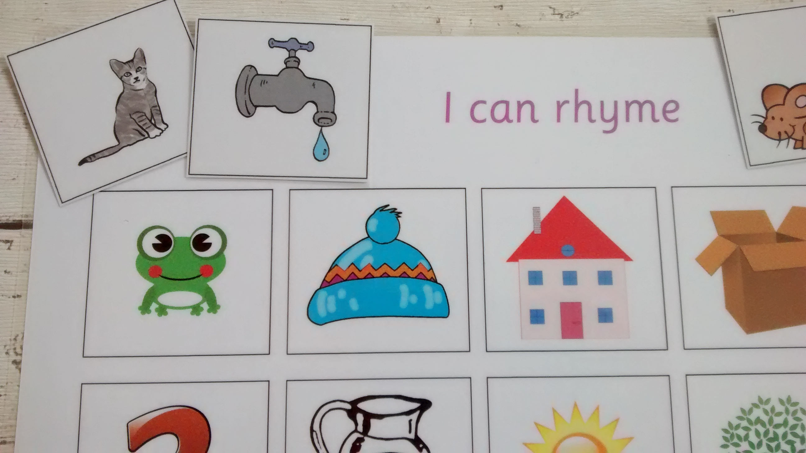 Rhyming Game Match the Pictures That Rhyme Educational - Etsy