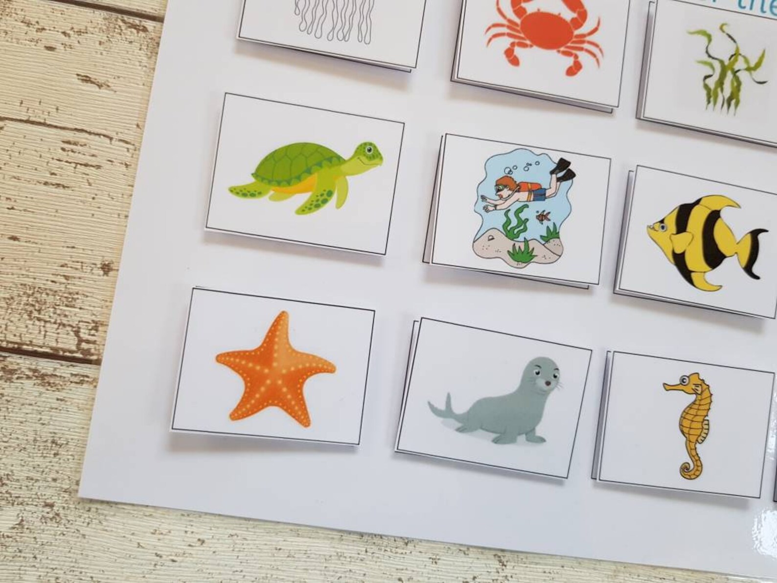 Under the Sea Matching Game Matching Activity Game for | Etsy