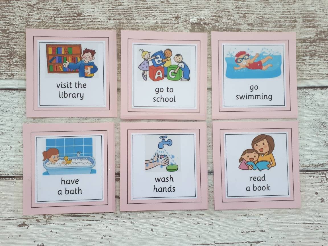 Visual timetable daily routine flash cards visual choice | Etsy