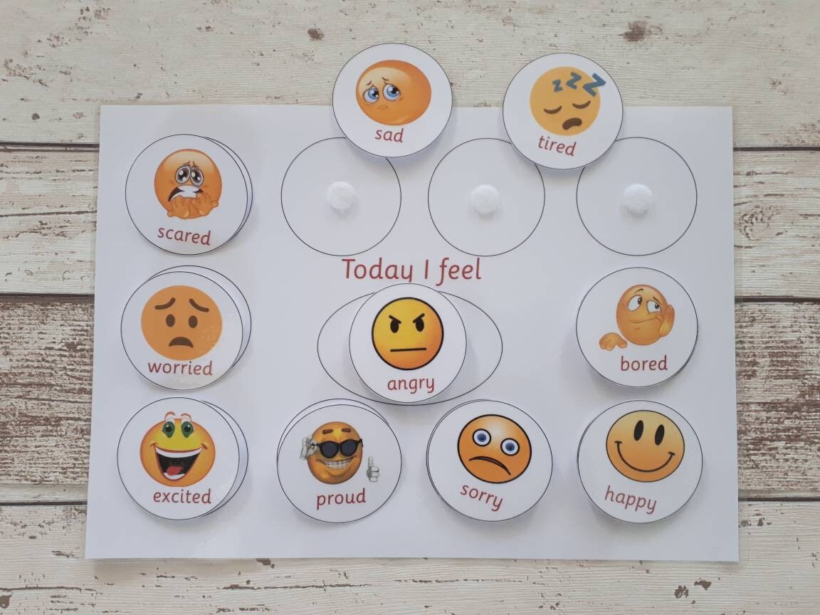 Today I feel emotions express feelings emotions board I | Etsy