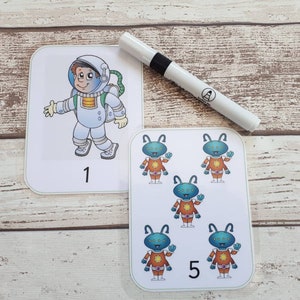 Number Flash Cards, Space Counting Cards, Numeracy Resource, Teach ...