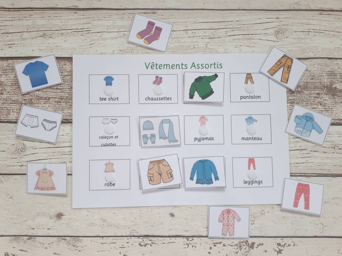 Clothes Matching Game Montessori Activity for Toddlers | Etsy