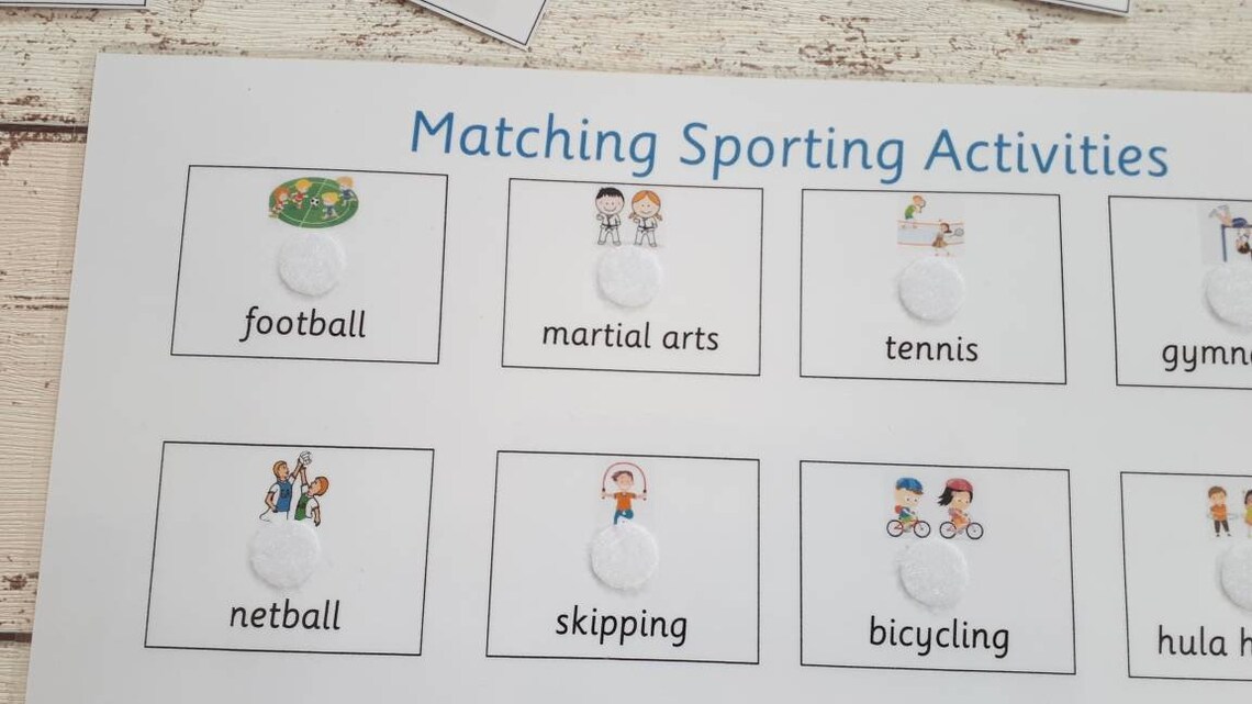 Sport Matching Activity Game for Toddlers Early Years | Etsy
