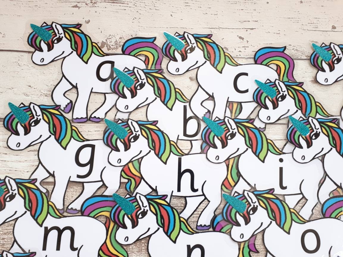 Unicorn Alphabet Line Unicorn Wall Display Phonics Display - Etsy UK