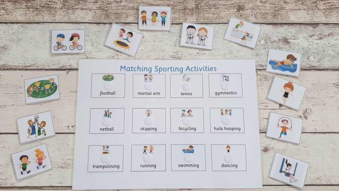 Sport Matching Activity, Game for Toddlers, Early Years Matching Game ...