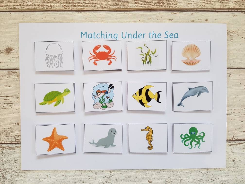 Under the Sea Matching Game Matching Activity Game for | Etsy