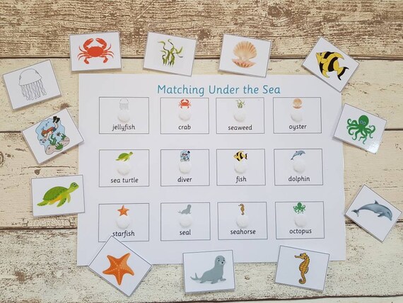 Under the Sea Matching Game Matching Activity Game for | Etsy