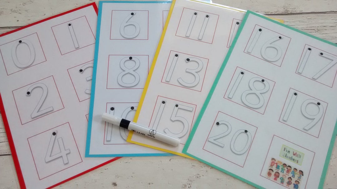 Learn to Write Number Boards, Handwriting Practice, Number Formation ...