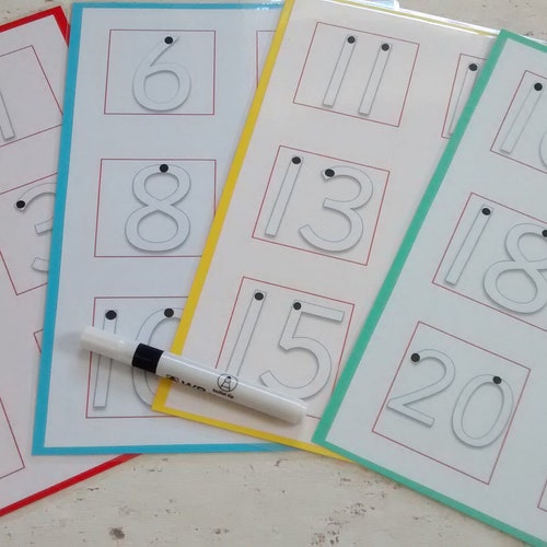 Learn to Write Number Boards Handwriting Practice Number - Etsy