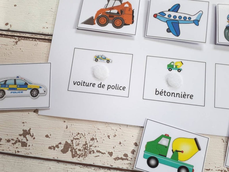 Vehicle Matching Game Educational Learning Resource Home - Etsy