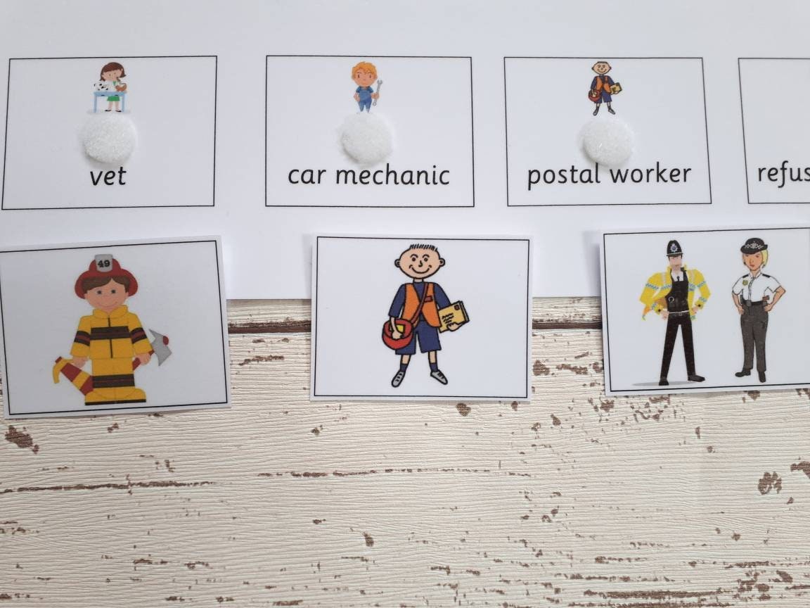 People Who Help Us Matching Activity Educational Learning - Etsy UK