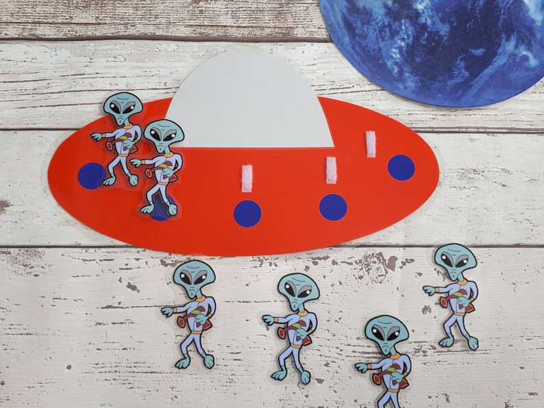 5 Little Men in a Flying Saucer Counting Song Maths - Etsy