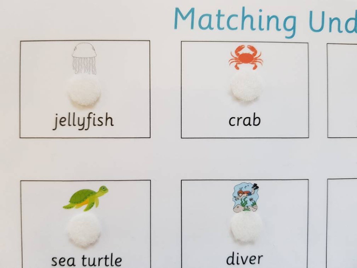 Under the Sea Matching Game Matching Activity Game for | Etsy