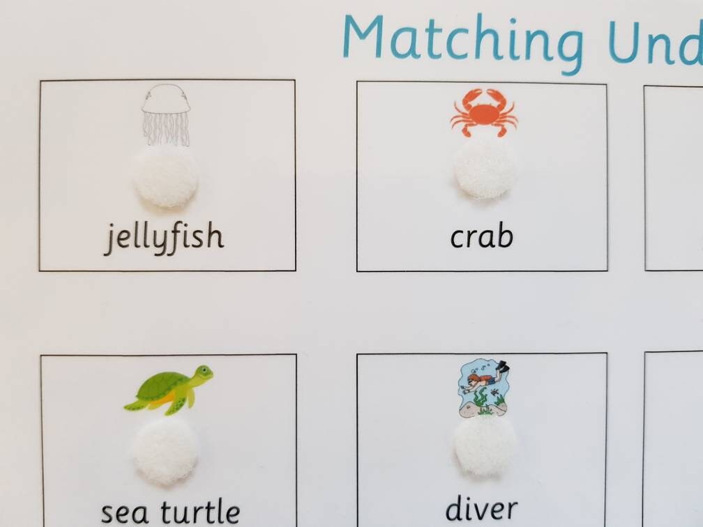 Under the Sea Matching Game Matching Activity Game for | Etsy
